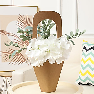 xialgshe 20 Pcs kraft paper flowers gift bags bouquets bags cones flower bouquet bags with handle to make bouquets for wedding,paper wedding birthday gift bag valentines day gift bag