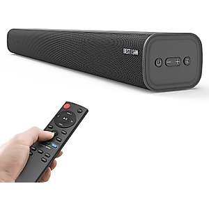 BESTISAN TV Sound Bar, 100Watts Soundbar for TV, Wireless Sound Bars with HDMI-ARC and Bluetooth/Optical/AUX/USB. TV Speakers for Home Theater/Gaming. (Remote Control,Wall Mountable)