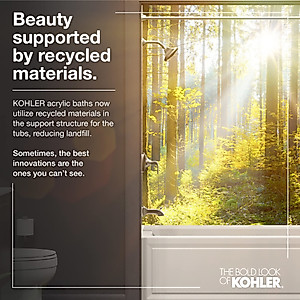 KOHLER K-1125-RA-0 Archer 72-Inch x 36-Inch Alcove Bath with integral apron and right hand drain, White