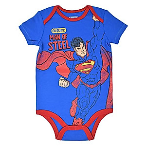WARNER BROS. Baby Boys 3 Pack Bodysuits: Batman Flash 3-6 Months