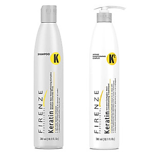 Firenze Professional Keratin Care Bundle - Keratin Shampoo, Intense Conditioner and Keratin Mask Treatment Pack with Free Red Gift Bag