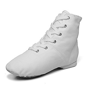 MSMAX Jazz Boot Shoes Women Character Shoes for Woman Ankle Boots for Men White 10 M US Women