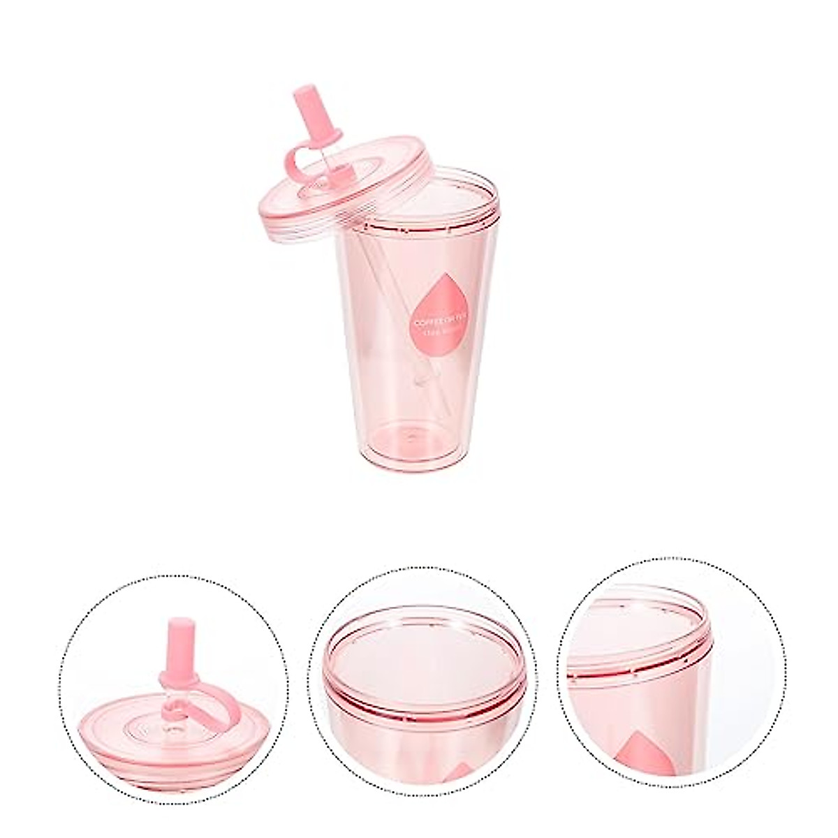 Healvian Straw Cup Milk Tea Cup Smoothie Cups for Coffee Cups with Lids Bulk Sport Water Bottles Straw Drinking Cups Insulated Coffee Mug with Lid Travel Tumbler Cup Plastic Tea Cup
