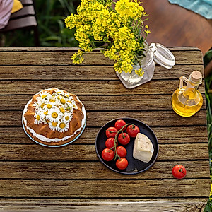 durony 2 Pieces Plastic Wood Grain Tablecloths Table Covers 54 x 108 Inch Plastic Waterproof Rustic Table Cover for Western Barn Themed Party Birthday Wedding Party Table Decor