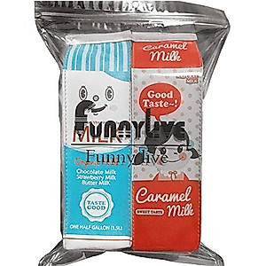 Funny live 2Pcs Creative Milk Cartons Pencil Case Waterproof PU Pen Bag Pencil Holder Stationery Organizer