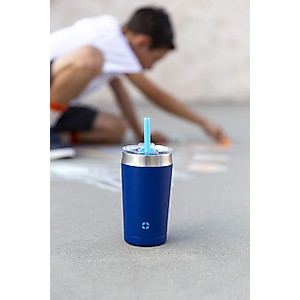 Ello Rise Vacuum Insulated Stainless Steel Tumbler with Optional Straw, 12 oz, Mint