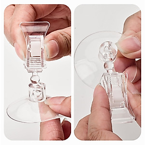 AccEncyc 12Pcs Veggie Clips Aquarium Seaweed Clips Fish Food Holder Wide Mouth Clips Plants Suction Cups Algae Clips for Freshwater and Marine Fish Tank (Plastic)