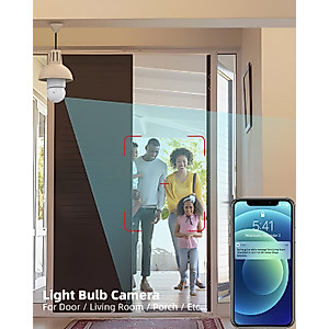 Security Camera Sets, Light Bulb Security Camera Indoor Camera Wireless with Phone App Baby Monitor with Camera and Audio 360° WiFi Cameras for Home Security Motion Tracking Full Color Night Vision