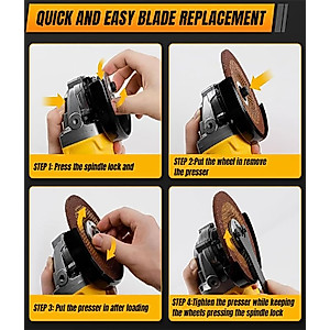 Cordless Angle Grinder for Dewalt 20v Batteries,11000RPM Brushless Electric Grinder,3 Variable Speed Metal Grinder for 4-1/2"Wheels with Adjustable Handle Grinding,Cutting And Polishing (Not Battery)