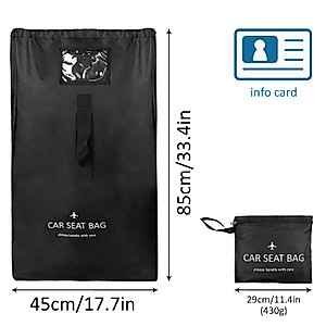 RAIFUJOIE Car Seat Travel Bag Made with Water Resistant and Rip Resistant Fabric Universal Fit Travel Bag with Adjustable Back Straps with Padding Collapsible with Self Organizer Case Pocket