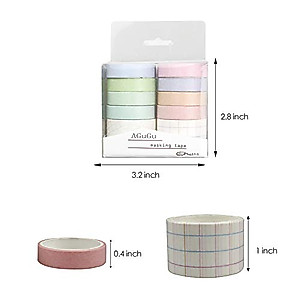 GPFMLDFV Washi Tape Set of 10 Rolls, Masking Decorative Gray Paper Tape for Bullet Journal DIY Decor Planners Scrapbooking Party School Supplies Craft