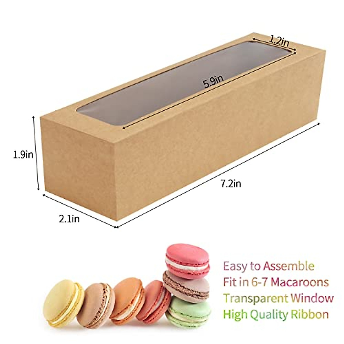 NPLUX 25 Pack Macaron Boxes for 5-7 Macarons Strawberry Boxes Macaron ...