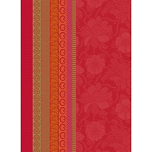 Garnier-Thiebaut, Rose Festives, Sangria French Jacquard Kitchen/Tea Towel, 100% Cotton