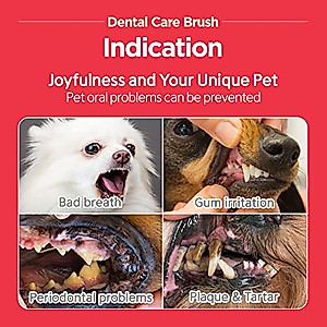 JAYU PET Dental Care Brush - Cat Toothbrush, Toothbrush for Small Dogs, Feline Toothbrush, Cat Dental Treat, Removing Bad Breath, Plaque, Tartar, Cat Teeth Brushing & Easy Cleaning, Soft Bristles
