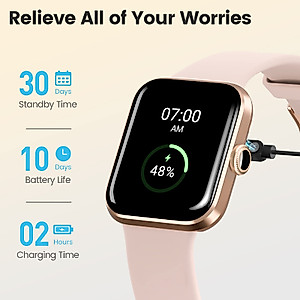 Smart Watches for Women, 2022 Newest Touchscreen Smartwatch for Android Phones and iPhone Compatible, 5ATM Waterproof Fitness Tracker with 24/7 Heart Rate, Blood Oxygen, Sleep Monitor, Watch Pink
