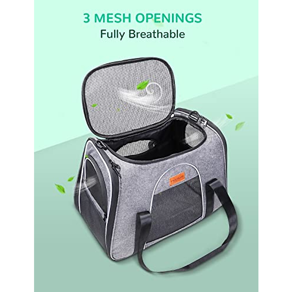 Cat Carrier, Pet Carrier Airline Approved, Dog Carrier Bag for Small Dogs and Cats, Foldable Pet Travel Carrier with Shoulder Strap, Soft Removable Mat and Pet Bowl