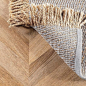 nuLOOM Flatweave Natural Fiber Fenella Area Rug, 6' x 9', Grey