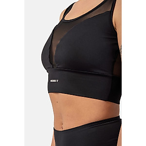 NEBBIA Black Mesh Design Breathe Sports Bra 412