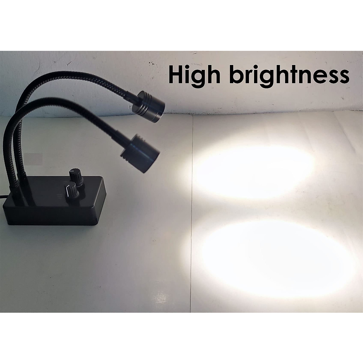 Spotlight Microscope Light Source, USB Desk Mini LED Dual Gooseneck Lights Illuminator for Stereo Microscope Camera Industrial Video Zoom C Mount Lens for Repair Soldering PCB Lab