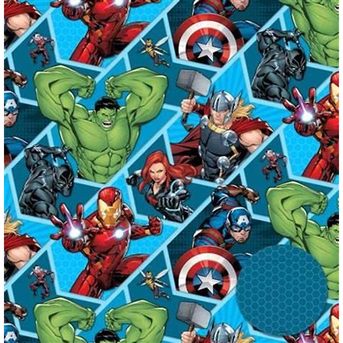 Marvel Avengers 2 Sheets Of Gift Wrap and 2 Gift Tags