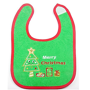 Dream Loom Christmas Baby Bibs 4pcs, First Xmas Baby Gift, for Babies Newborns and Toddler