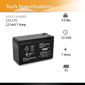 Casil 12V 7AH Rechargeable Battery Replace FAS1075, 12 Volt 7Amp Fire Alarms Battery