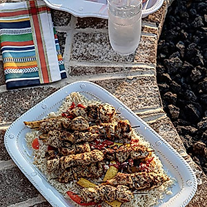 Juliska - Berry & Thread Melamine Tray 16 in. - Whitewash, Melamine Serving Tray - Unbreakable, White Melamine, Decorative Embossed Melamine Tray