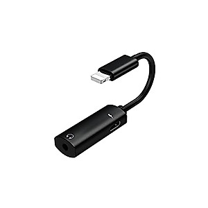Headphone Adapter for Lightning to 3.5mm AUX Audio Jack and Charger Dongle Earphone Splitter for iPhone 11 12 Mini pro max xs xr x se 7 8 Plus Ipad Air Power Charging Connector Apple MFI Certified