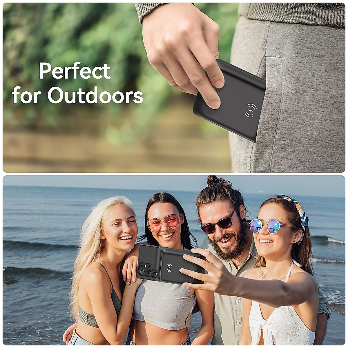 NEWDERY Galaxy S22 Ultra Battery Case 10000mAh, Qi Wireless Charging & Fast Charging & Transfer Data Supported, Powerful Rechargeable Charger Case for Samsung S22 Ultra 5G-6.8" Black