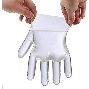 Disposable Food Prep Gloves - 500 Piece Plastic Food Safe Disposable Gloves, Food Handling, One Size Fits Most (500 PCS）