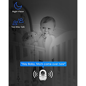 Baby Monitor with 4 Cameras and Audio - 5” Display Video Baby Monitor with 30 Hours Battery Life, Remote Pan & Tilt, 2X Zoom,Auto Night Vision, 2 Way Talk, Temperature Sensor,Lullabies,960 Feet Range