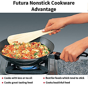 FUTURA NDL20G Non-Stick Deep-Fry Pan(Kadhai) 2.0 Litre with Glass Lid and Flat Bottom, 10.23 IN, Gray