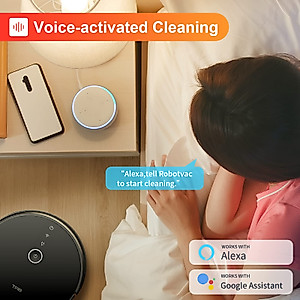 TAB Robot Vacuum Cleaner - 2200Pa Suction Automatic Robotic Vacuum Cleaner for Pet Hair, Smart Cleaner for Hard Floor and Carpets, Remote and App Controls, Self-Charging Cleaning Robot (Classic)