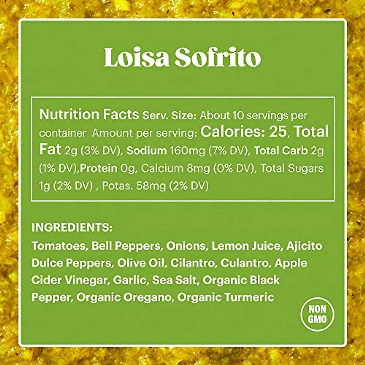 Loisa Sofrito Cooking Sauce, Non-GMO, No-MSG, No Preservatives, No Artificial Coloring, No Artificial Flavors, Vegan, Pure Latin Flavor, 12 oz, Pack of 1