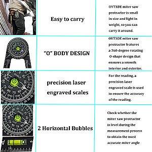 7 inch Aluminum Protractor Angle Finder & Contour Gauge(10 inch Lock), Miter Saw Protractor with Bubble Level, Irregular Shape Duplication Gage Tool for Carpentry, DIY Handyman, Home improvement