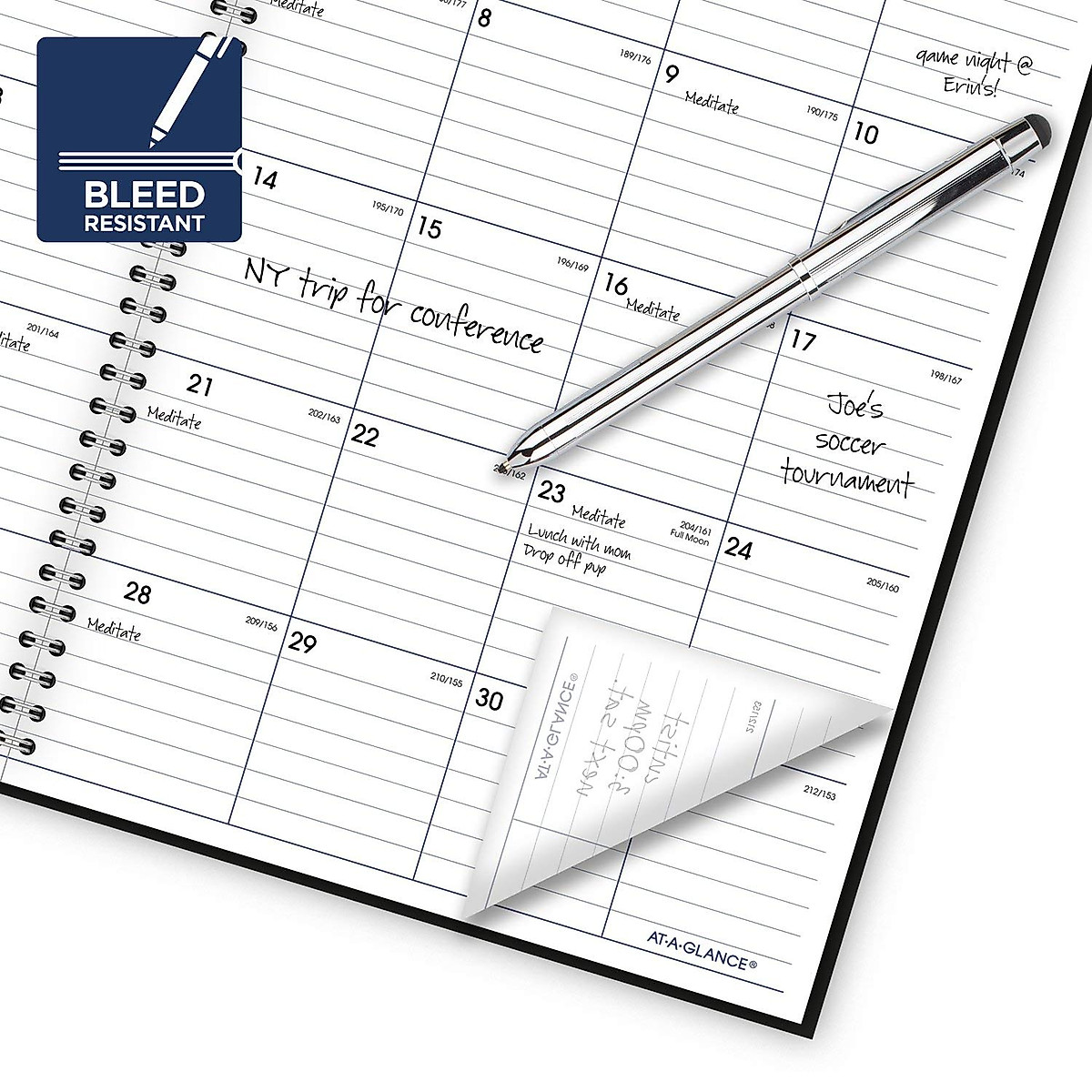 AT-A-GLANCE Academic Planner 2021-2022, AT-A-GLANCE Monthly Planner, 8" x 12", Large, for School, Teacher, Student, DayMinder, Black (AY200)