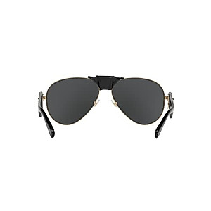 Versace Man Sunglasses Gold Frame, Dark Grey Lenses, 62MM