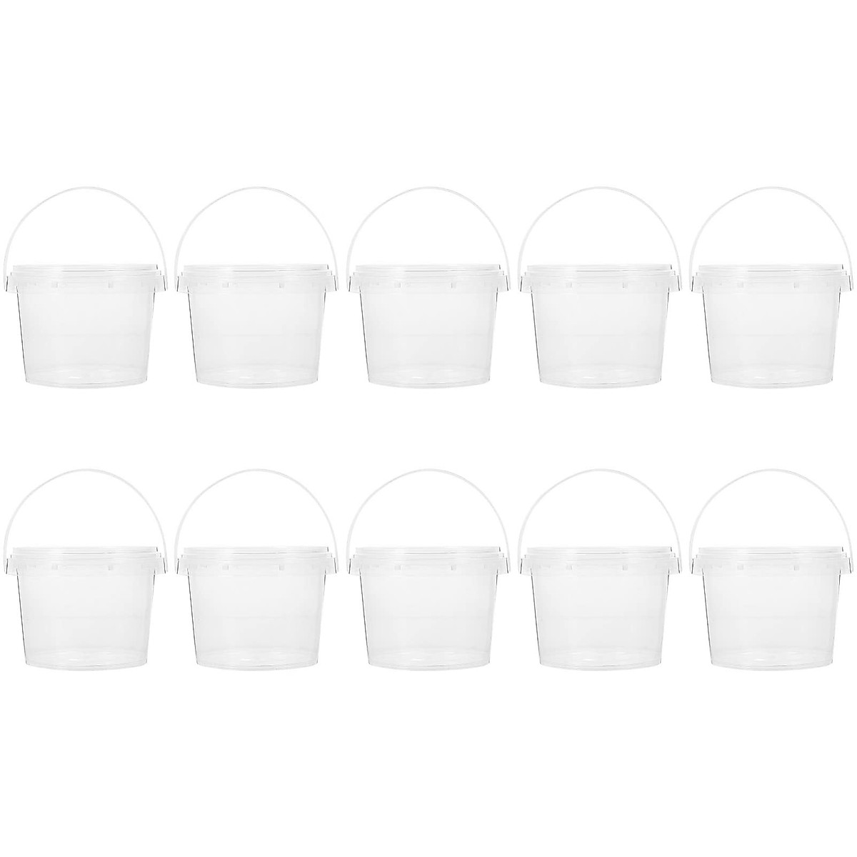 Cabilock Mini Refridgerator Clear Food Bucket 30 Pcs Transparent Small Barrel Round Storage Box Pp Plastic Paint Cans Bathtub Portable