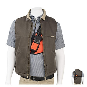 HOLSTERGUY RCH-101OR (Orange) Radio Chest Harness Shoulder Radio Holster Chest Pack Adjustable Single Radio Pouch Two-Way Radio Holster for Motorola Radios and Walkie Talkies RCH-101OR Made in USA