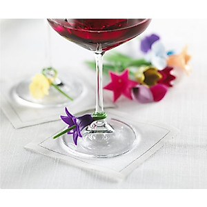 Trudeau Duo Tone Floral Wine Charms, Set of 12