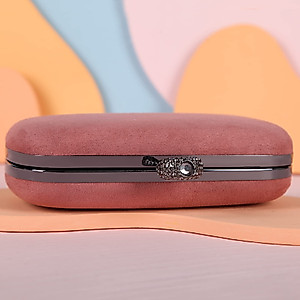 Fawziya Evening Purses Rhinestone Ring Handle Velvet Clutch Bags For Women Clutches-Cocoa Brown