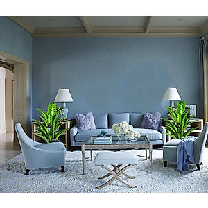 Rozwkeo Artificial Plants Fake Ficus Tree Leaves with Stems 29" Tall Faux Bird of Paradise Palm Tree Imitation Frond Green Leaf Tropical Plants Greenery Floral Jungle Party Home Garden Decoration