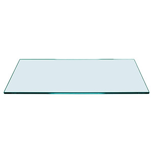 Dulles Glass 6" x 21" Rectangle Floating Glass Shelf - Shelf Only - Tempered - 3/8" Thick - Flat Polished Glass