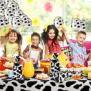 Lecferrarc 100 Pcs Cow Print Treat Bags Cow Cellophane Candy Bags Plastic Goodie Storage Bags Farm Animal Party Favor Bags with Twist Ties for Cow Theme Birthday Party Supplies