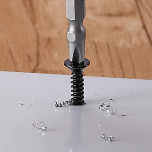 #8 x 3/4" Sheet Metal Screws 100Pcs 410 Stainless Steel Flat Head Fast Self Tapping Screws Black Oxide by SG TZH