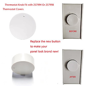 ARYEIELLSOW Thermostat Knob Fit with White Single or Double Pole Cover for Old Style S22 D22, White, 2pcs