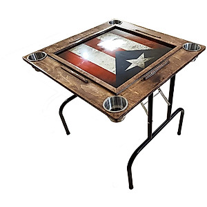 The Kitchen Zone Custom Domino Table with Flag - Anti-scrash and Water-Resistant(Legs Included)