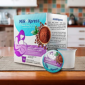 Lactation Supplement Coffee Pods Boost Milk Flow 16 Count Ground Breastfeeding Support Coffee Infused with Fenugreek and Blessed Thistle, Compatible with Keurig Brewers