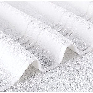 Hammam Linen White Bath Towels Set 6-Piece Original Turkish Cotton Soft, Absorbent and Premium Towel for Bathroom and Kitchen 2 Bath Towels, 2 Hand Towels, 2 Washcloths