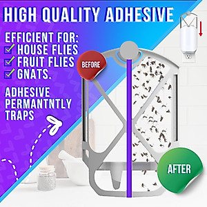 SHIELDFLY 8 Pack Refill Cartridges Kit Compatible with ZEVO M364 and Max Plug-in Light, Flying Insect Trap Refill, Replacement 100% Fit, Gray